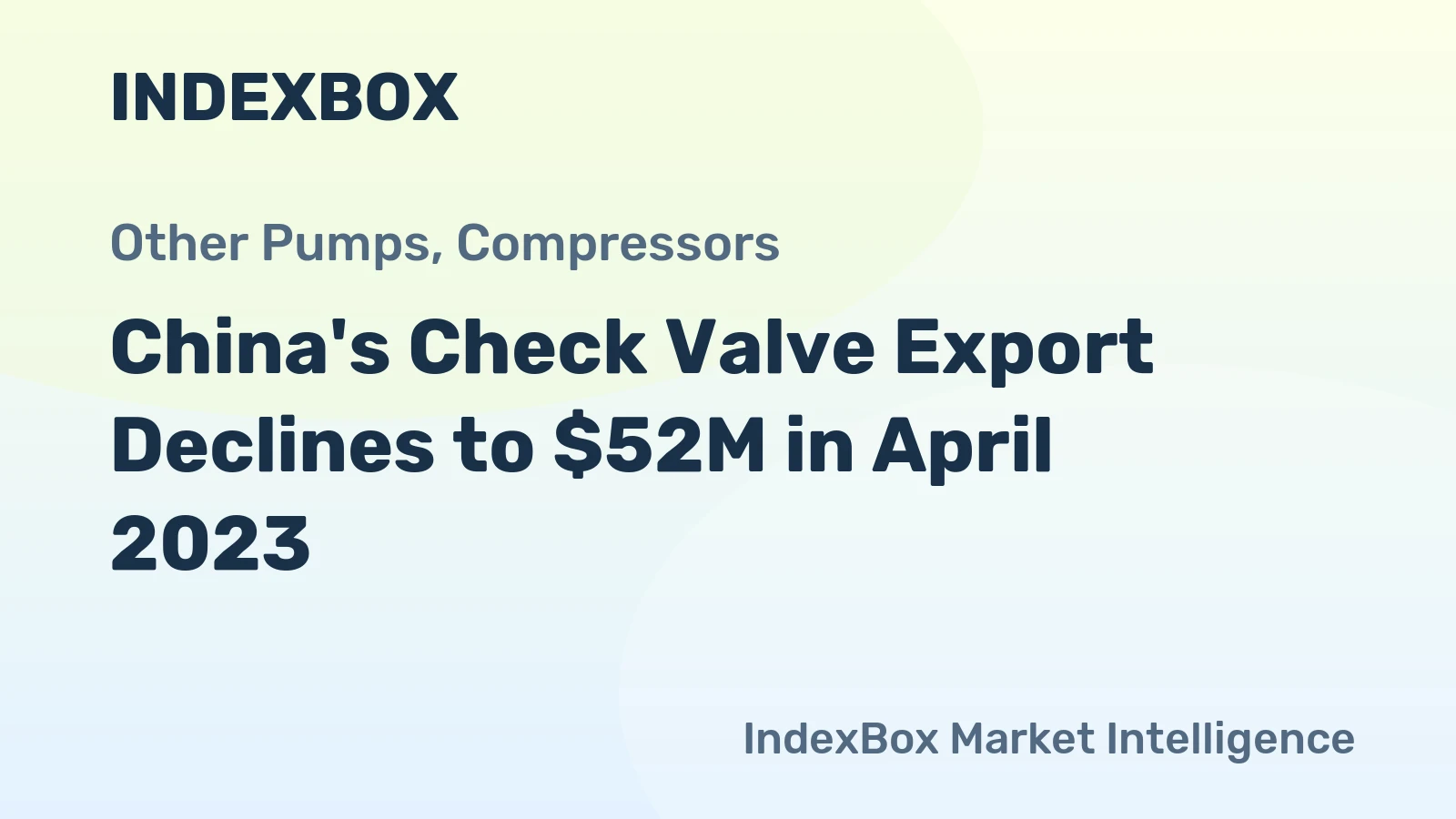 China's Check Valve Export Declines to $52M in April 2023