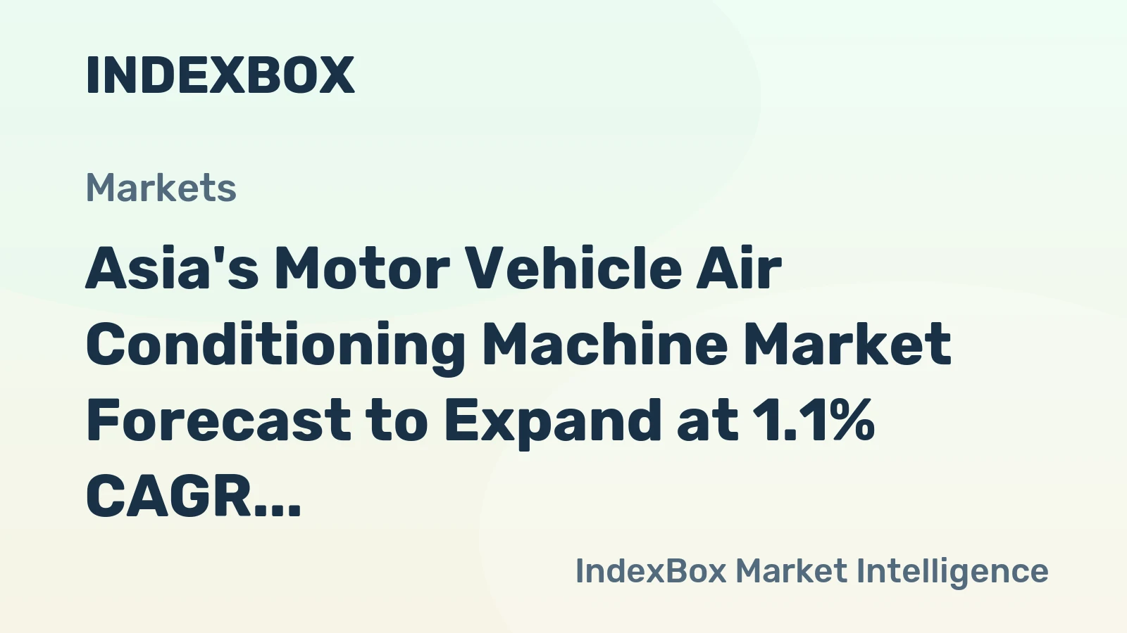 Asia's Motor Vehicle Air Conditioning Machine Market Forecast to Expand at 1.1% CAGR Through 2035