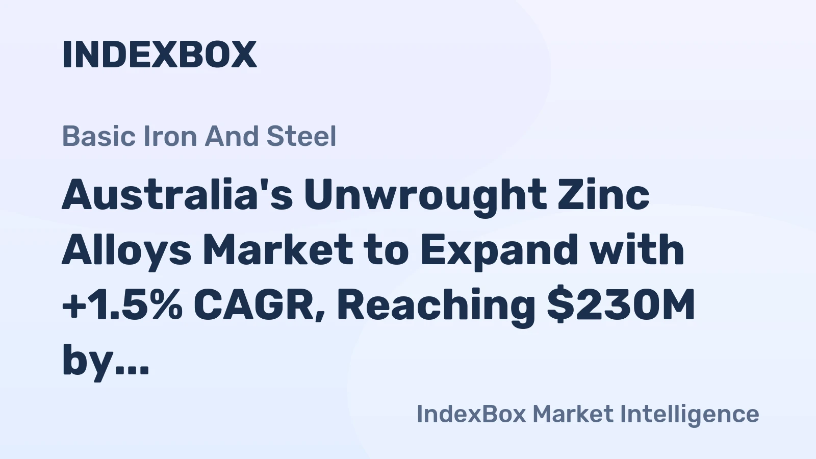 Australia's Unwrought Zinc Alloys Market to Expand with +1.5% CAGR, Reaching $230M by 2035