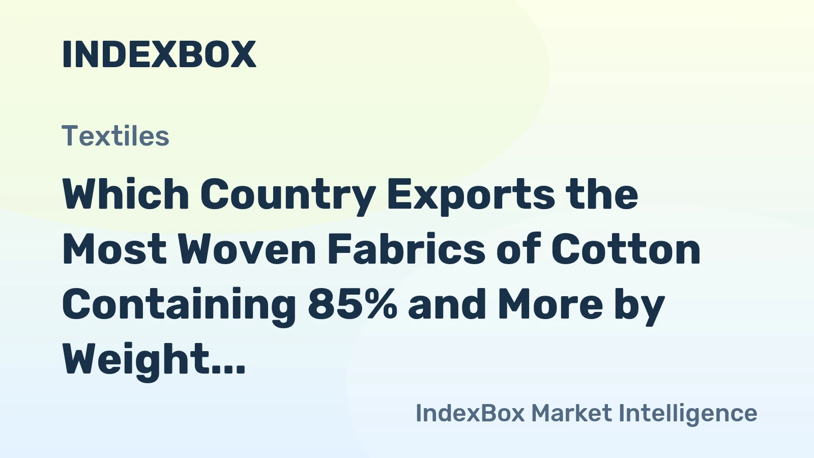 Which Country Exports the Most Woven Fabrics of Cotton Containing 85% and More by Weight in the World?