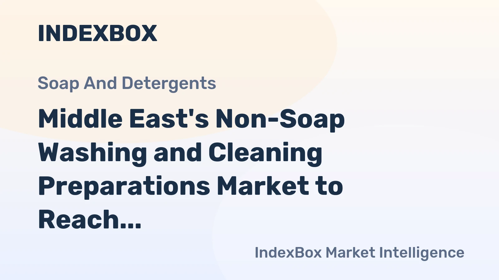 Middle East's Non-Soap Washing and Cleaning Preparations Market to Reach 12M Tons and $32.6B by 2035