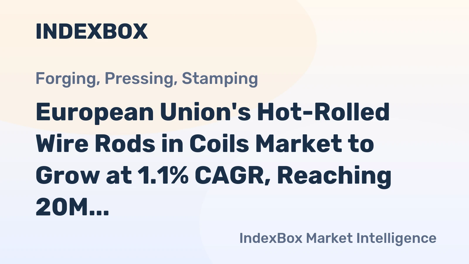 European Union's Hot-Rolled Wire Rods in Coils Market to Grow at 1.1% CAGR, Reaching 20M Tons by 2035