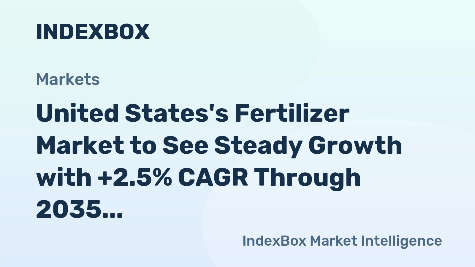 United States's Fertilizer Market to See Steady Growth with +2.5% CAGR Through 2035