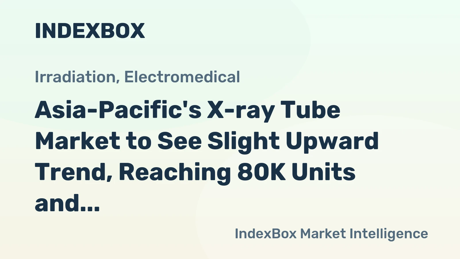 Asia-Pacific's X-ray Tube Market to See Slight Upward Trend, Reaching 80K Units and $875M in Value by 2035