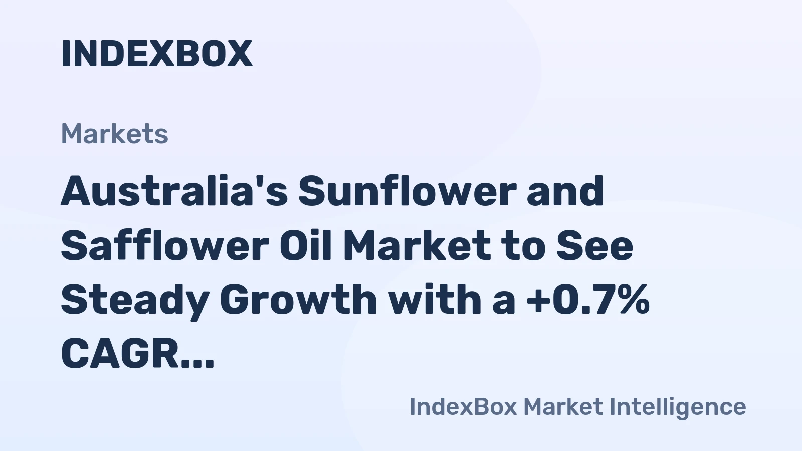 Australia's Sunflower and Safflower Oil Market to See Steady Growth with a +0.7% CAGR in Value Through 2035