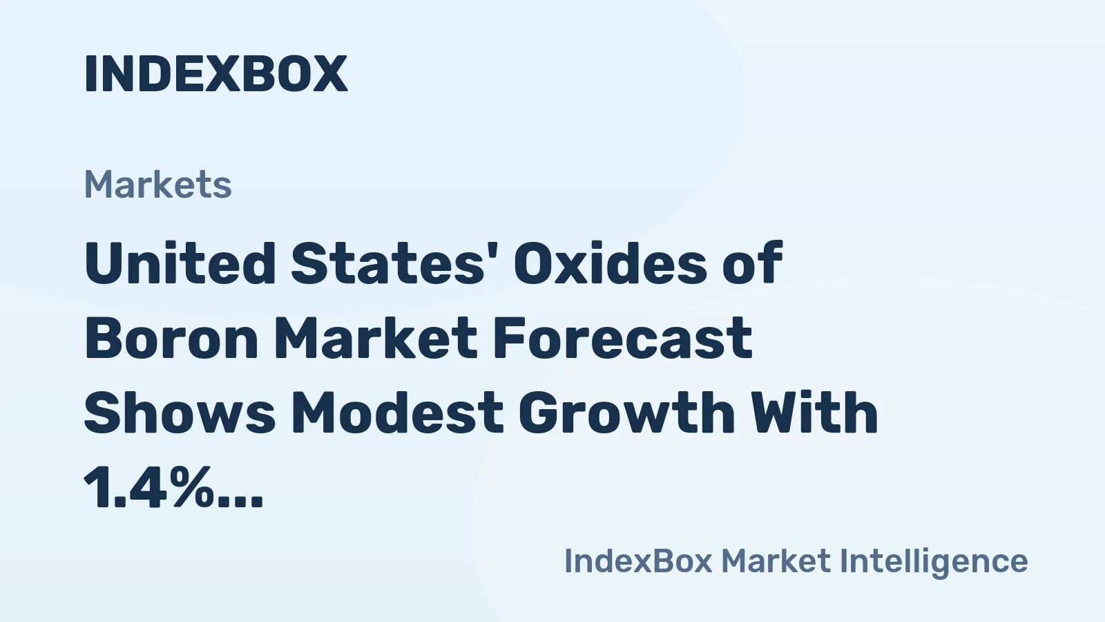 United States' Oxides of Boron Market Forecast Shows Modest Growth With 1.4% CAGR Through 2035