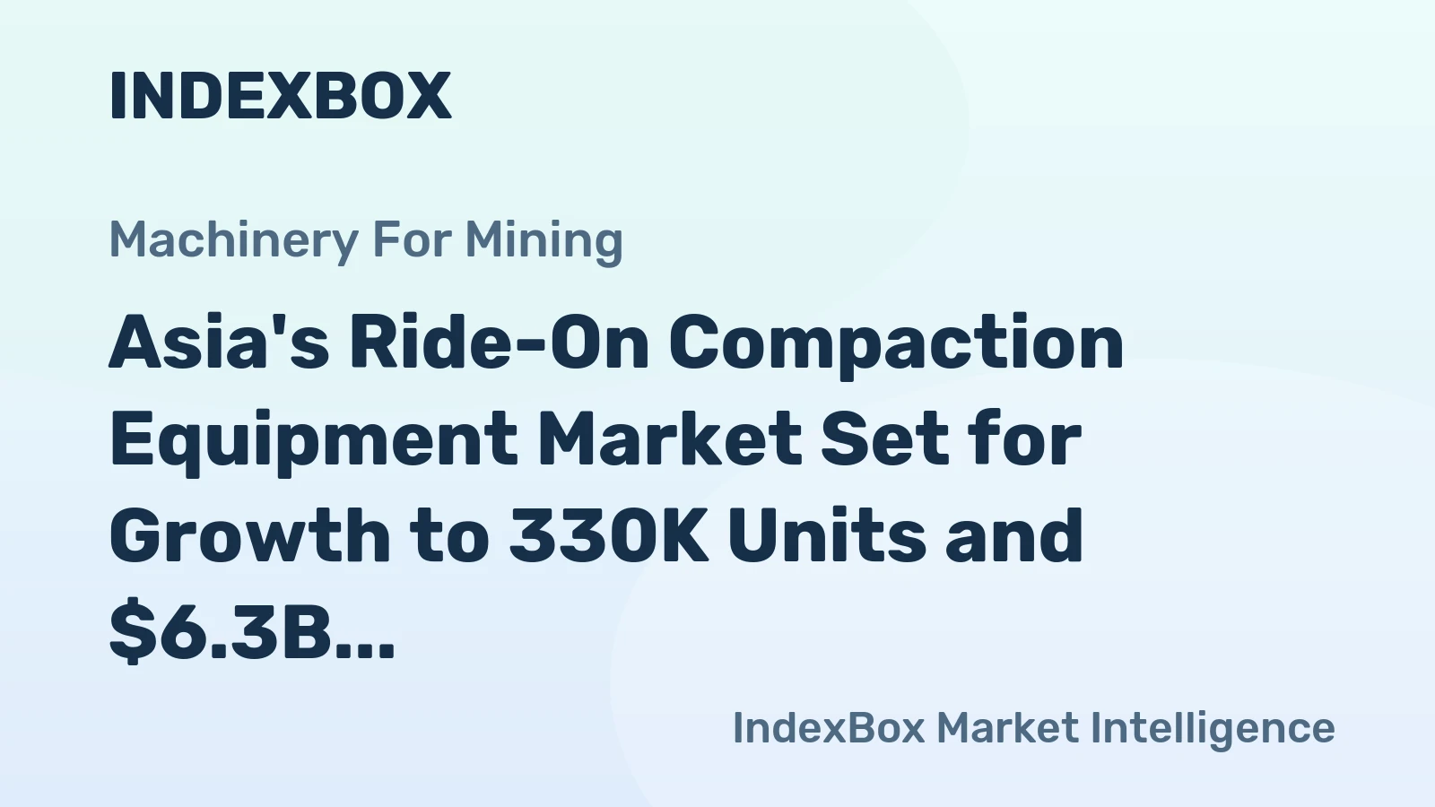 Asia's Ride-On Compaction Equipment Market Set for Growth to 330K Units and $6.3B by 2035