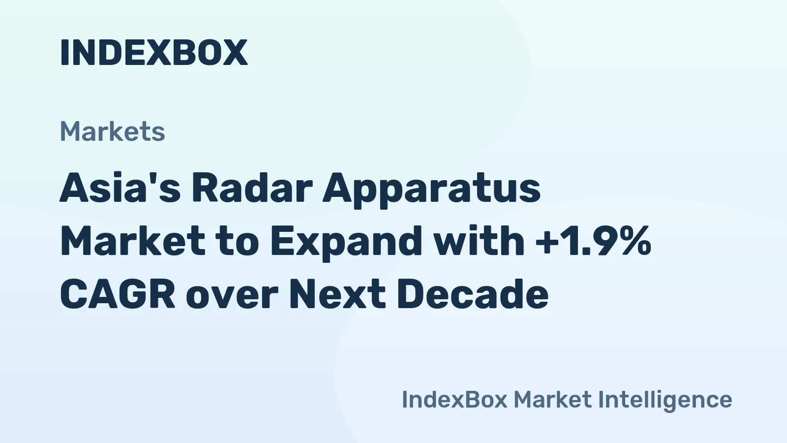 Asia's Radar Apparatus Market to Expand with +1.9% CAGR over Next Decade