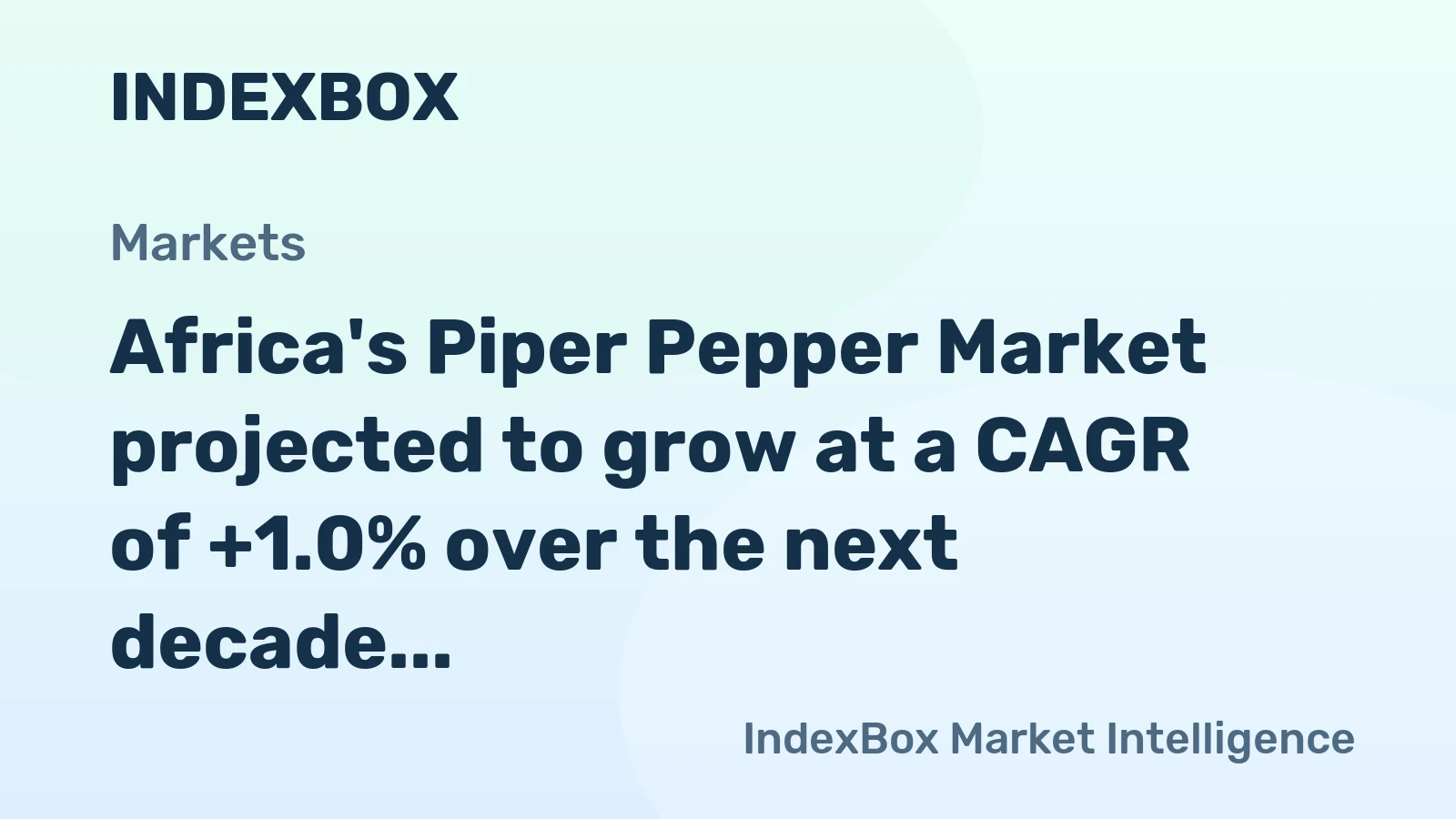 Africa's Piper Pepper Market projected to grow at a CAGR of +1.0% over the next decade, reaching $888M by 2035