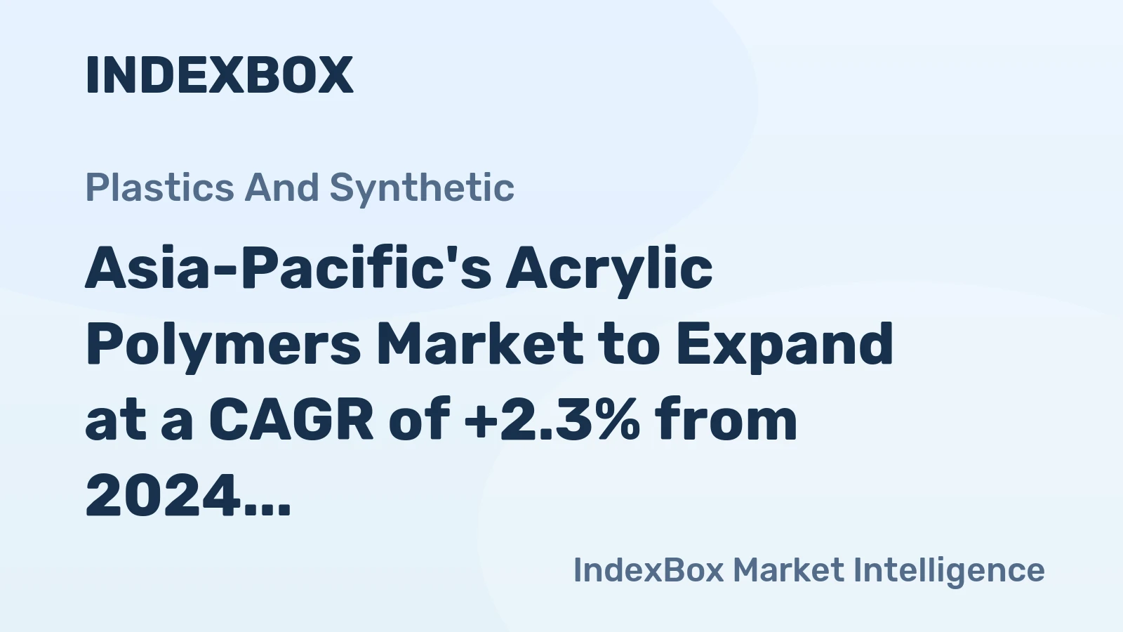 Asia-Pacific's Acrylic Polymers Market to Expand at a CAGR of +2.3% from 2024 to 2035