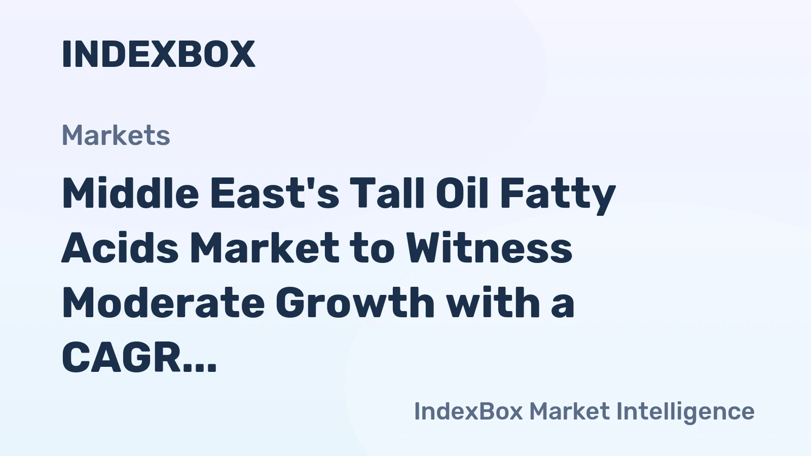 Middle East's Tall Oil Fatty Acids Market to Witness Moderate Growth with a CAGR of +2.2% from 2024 to 2035