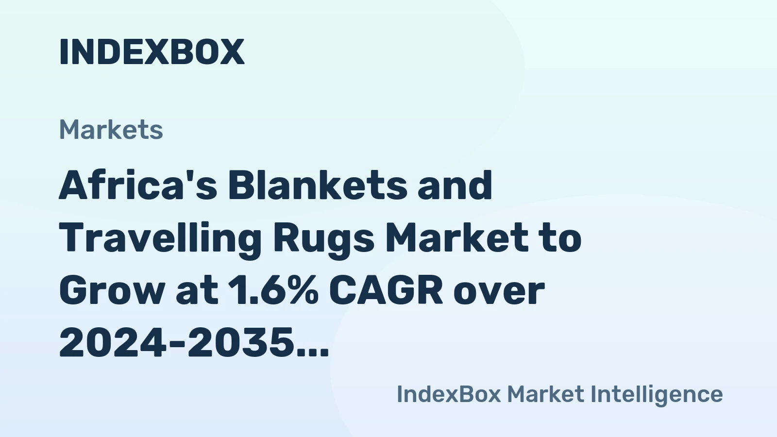 Africa's Blankets and Travelling Rugs Market to Grow at 1.6% CAGR over 2024-2035