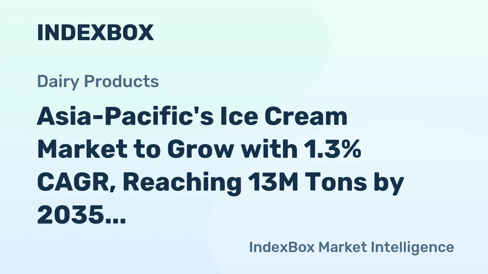 Asia-Pacific's Ice Cream Market to Grow with 1.3% CAGR, Reaching 13M Tons by 2035