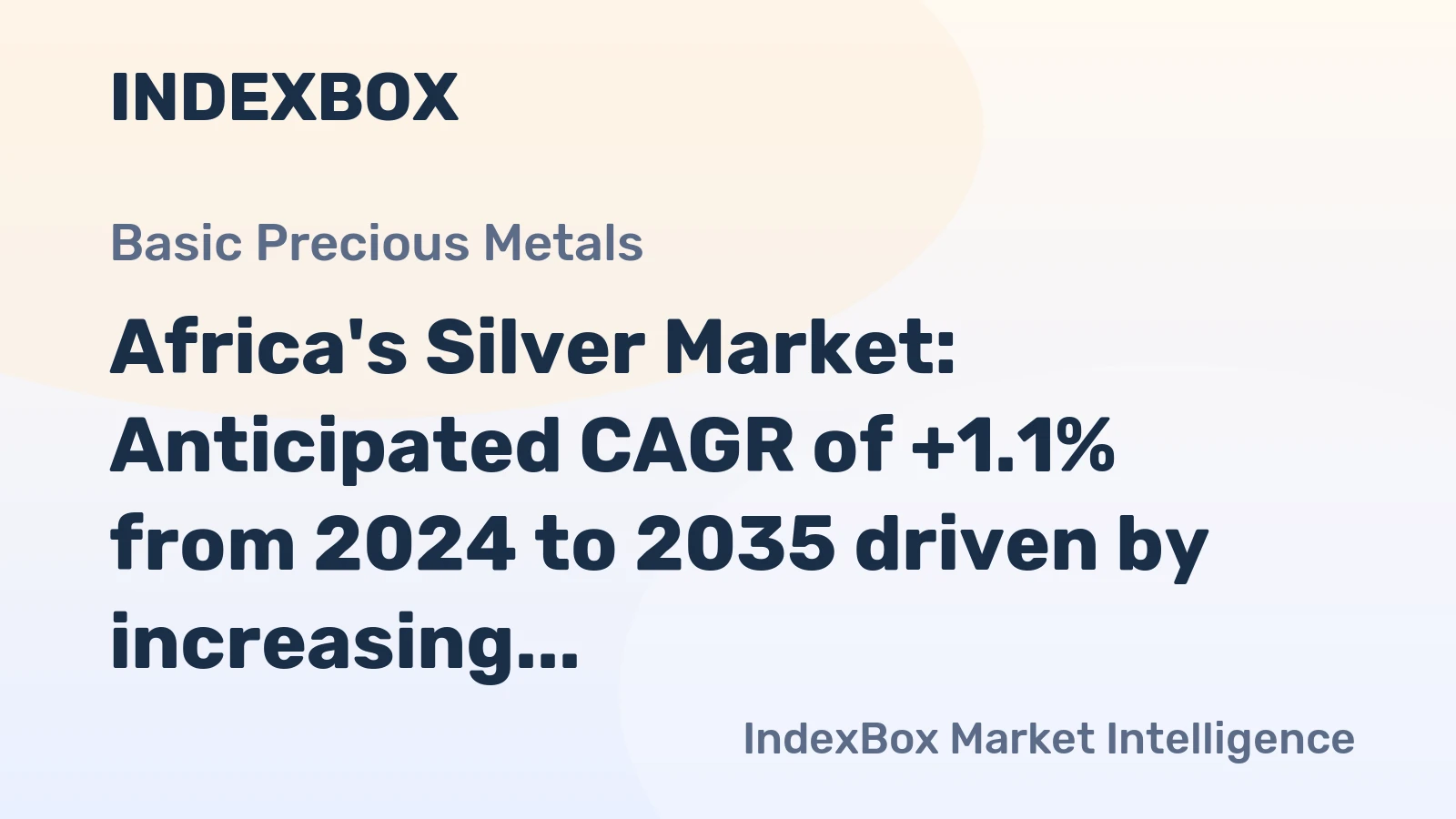 Africa's Silver Market: Anticipated CAGR of +1.1% from 2024 to 2035 driven by increasing demand for silver plated with gold and platinum