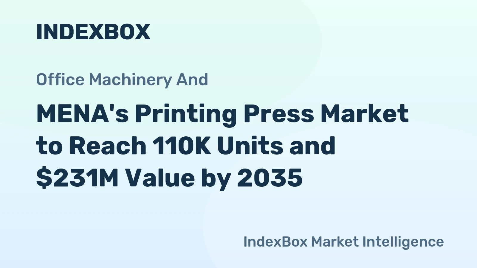 MENA's Printing Press Market to Reach 110K Units and $231M Value by 2035