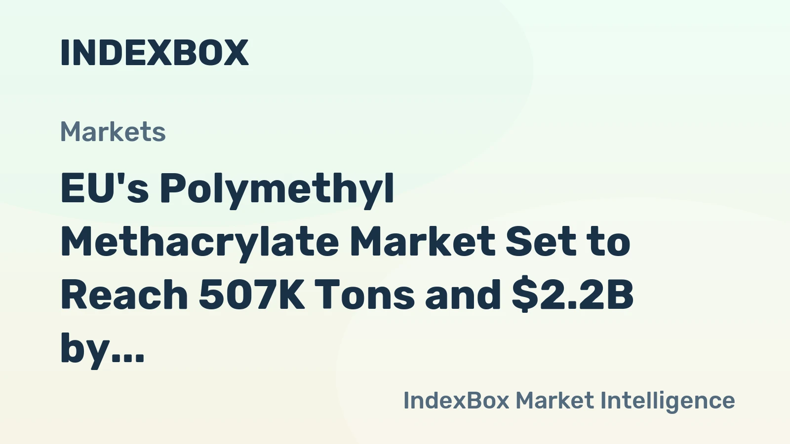 EU's Polymethyl Methacrylate Market Set to Reach 507K Tons and $2.2B by 2035