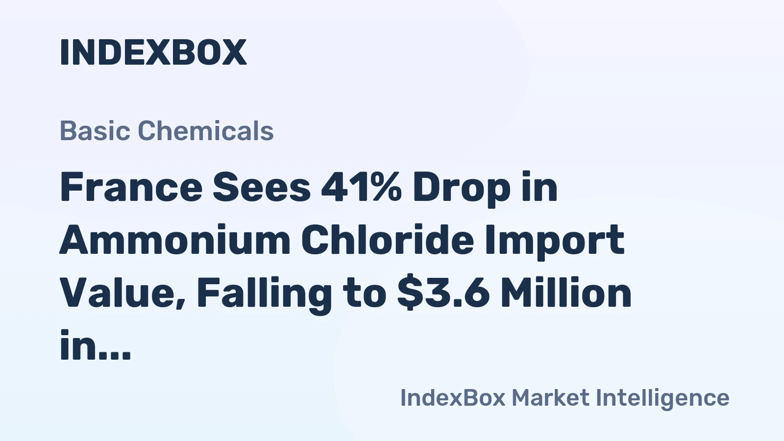 France Sees 41% Drop in Ammonium Chloride Import Value, Falling to $3.6 Million in 2024