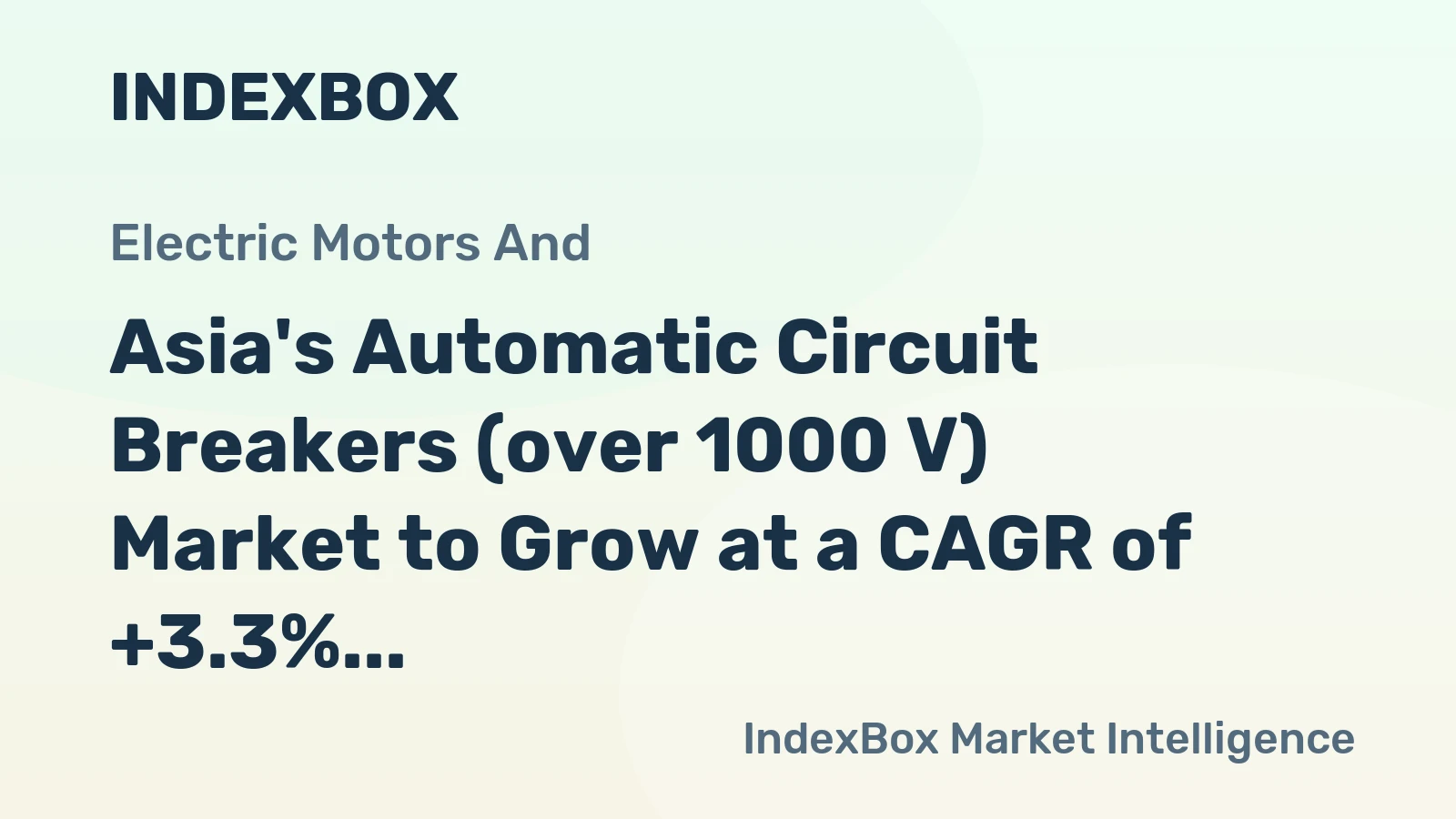 Asia's Automatic Circuit Breakers (over 1000 V) Market to Grow at a CAGR of +3.3% from 2024 to 2035