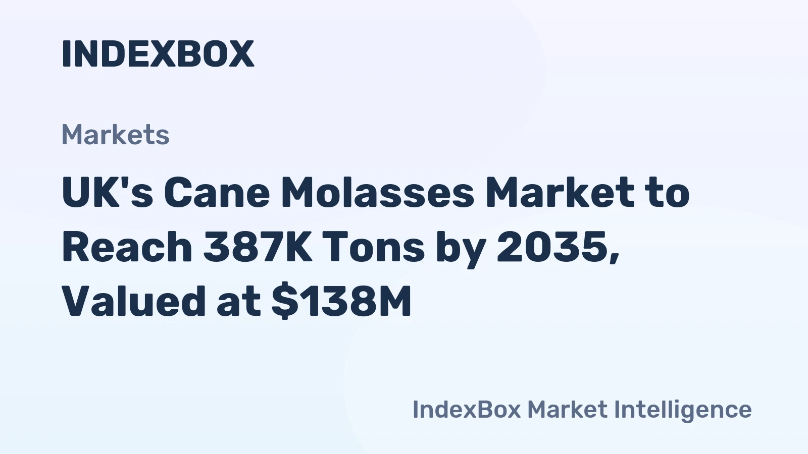 UK's Cane Molasses Market to Reach 387K Tons by 2035, Valued at $138M