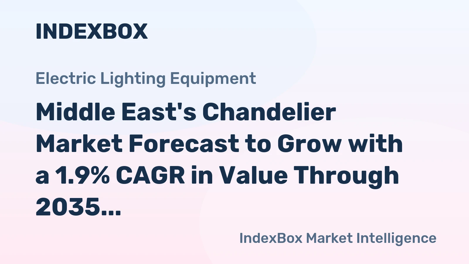 Middle East's Chandelier Market Forecast to Grow with a 1.9% CAGR in Value Through 2035