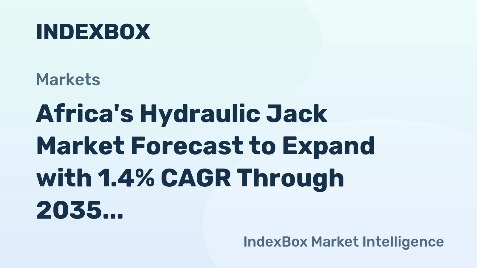 Africa's Hydraulic Jack Market Forecast to Expand with 1.4% CAGR Through 2035
