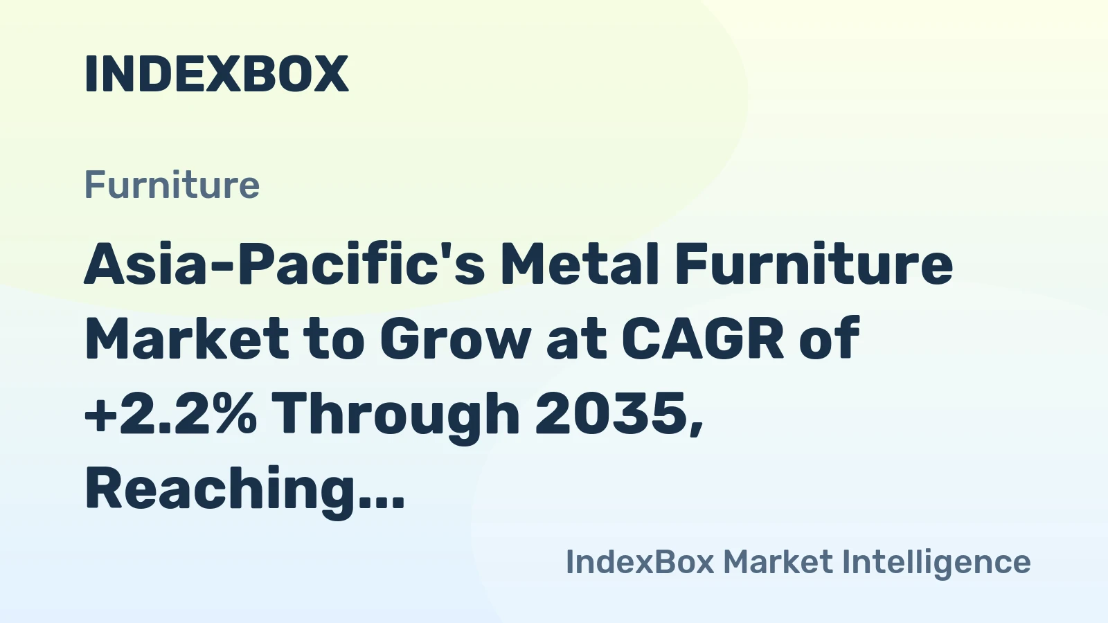 Asia-Pacific's Metal Furniture Market to Grow at CAGR of +2.2% Through 2035, Reaching $61B in Value