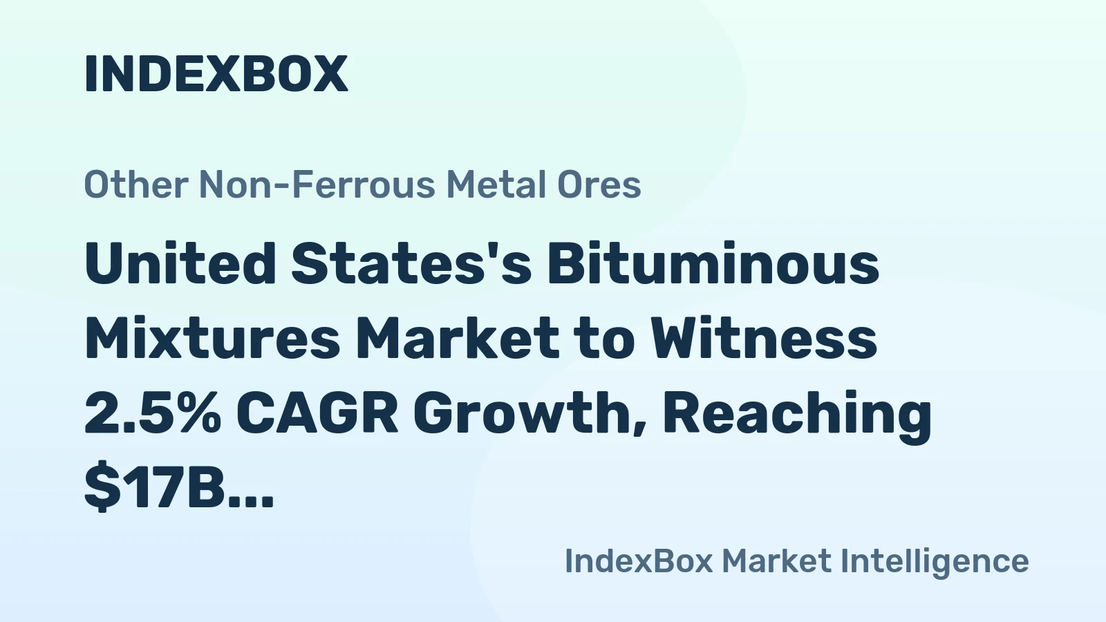 United States's Bituminous Mixtures Market to Witness 2.5% CAGR Growth, Reaching $17B by 2035