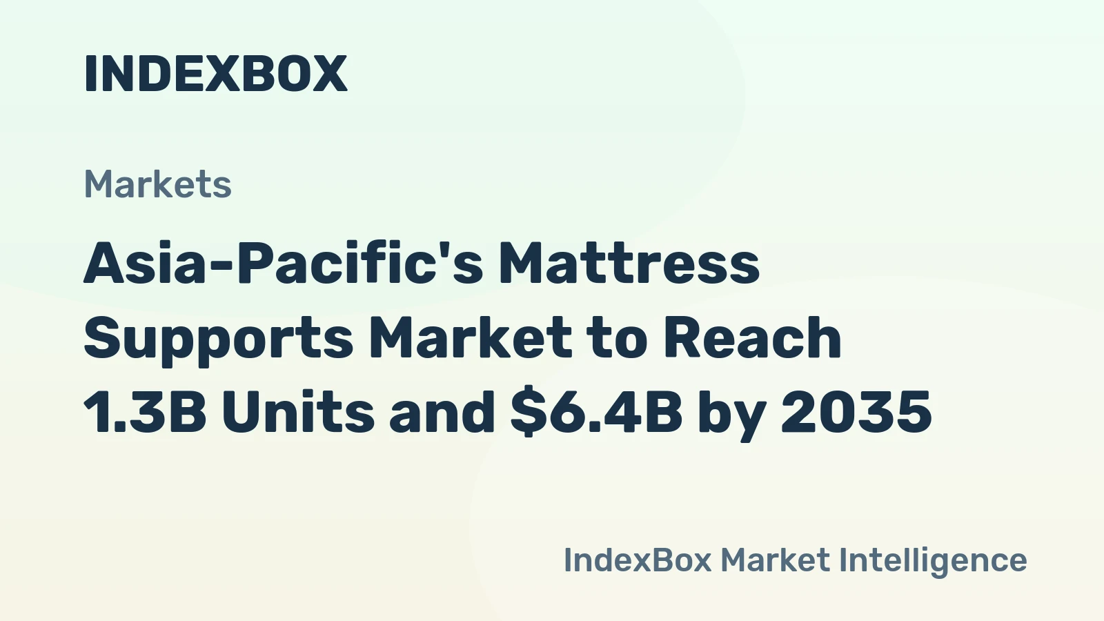 Asia-Pacific's Mattress Supports Market to Reach 1.3B Units and $6.4B by 2035