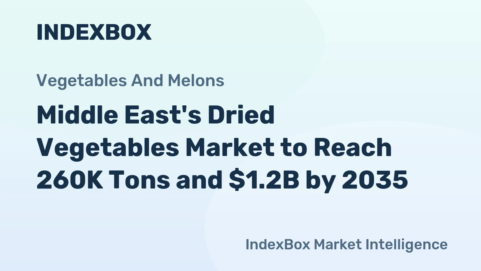 Middle East's Dried Vegetables Market to Reach 260K Tons and $1.2B by 2035