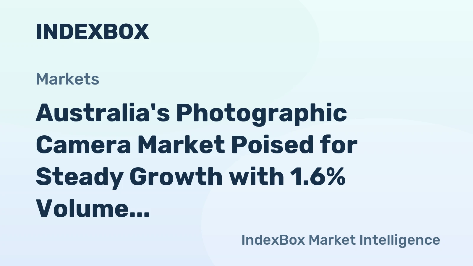 Australia's Photographic Camera Market Poised for Steady Growth with 1.6% Volume CAGR Through 2035