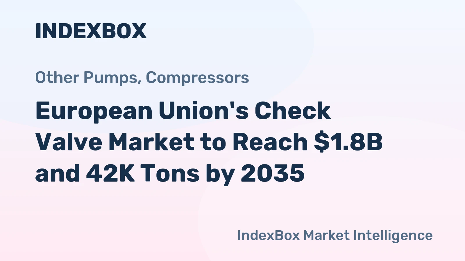 European Union's Check Valve Market to Reach $1.8B and 42K Tons by 2035