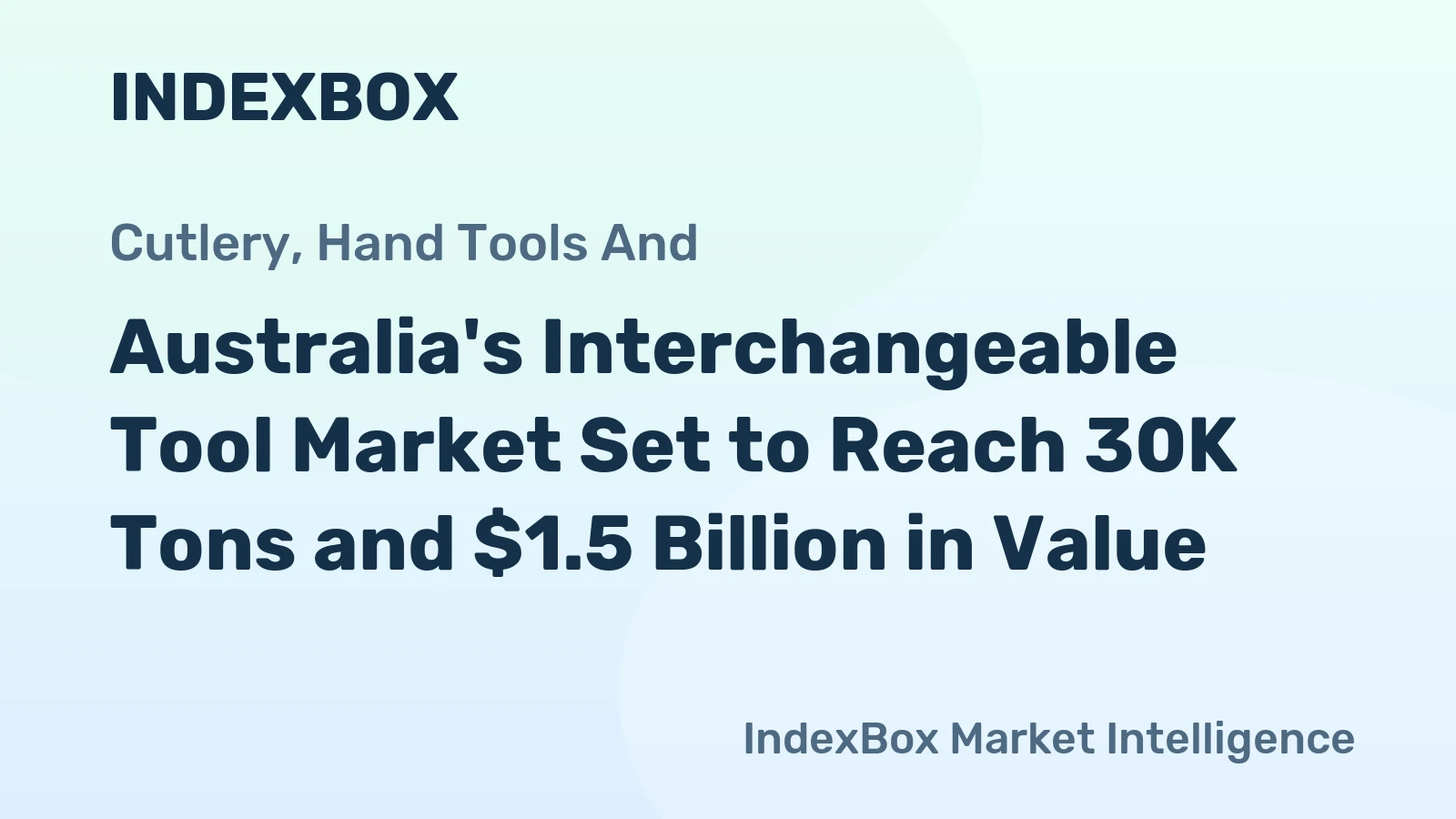 Australia's Interchangeable Tool Market Set to Reach 30K Tons and $1.5 Billion in Value