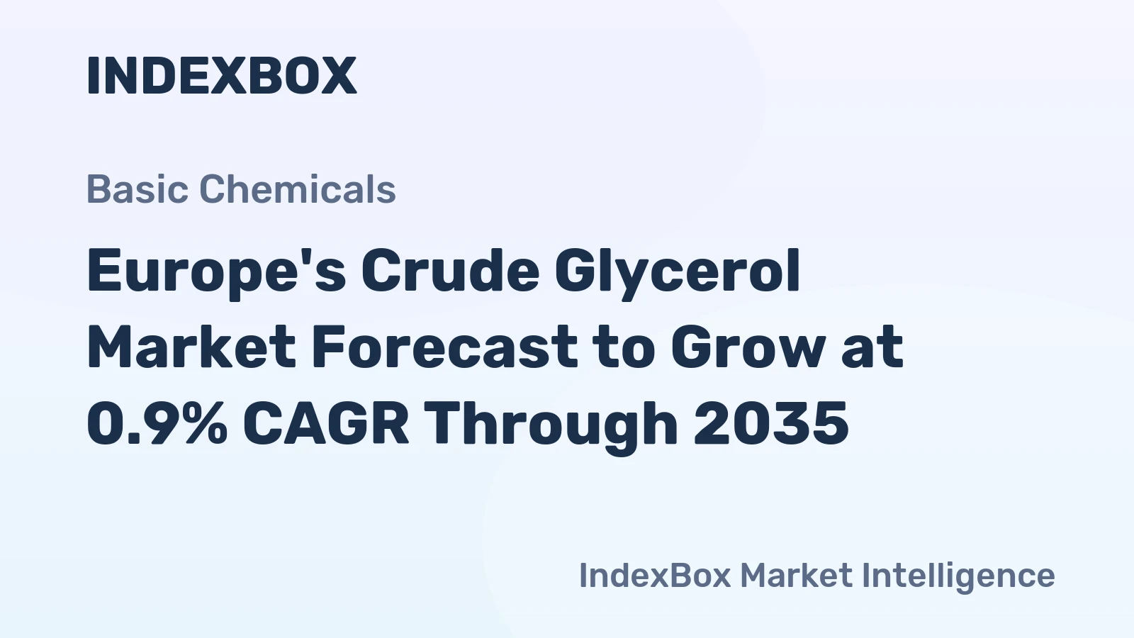 Europe's Crude Glycerol Market Forecast to Grow at 0.9% CAGR Through 2035