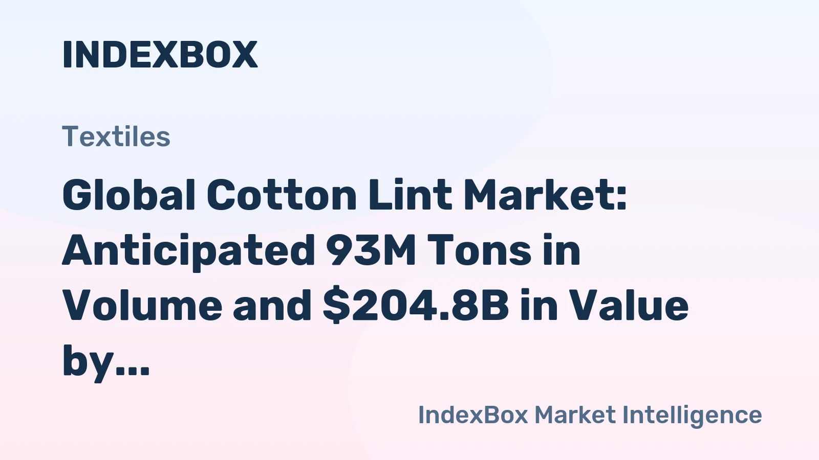 Global Cotton Lint Market: Anticipated 93M Tons in Volume and $204.8B in Value by 2035