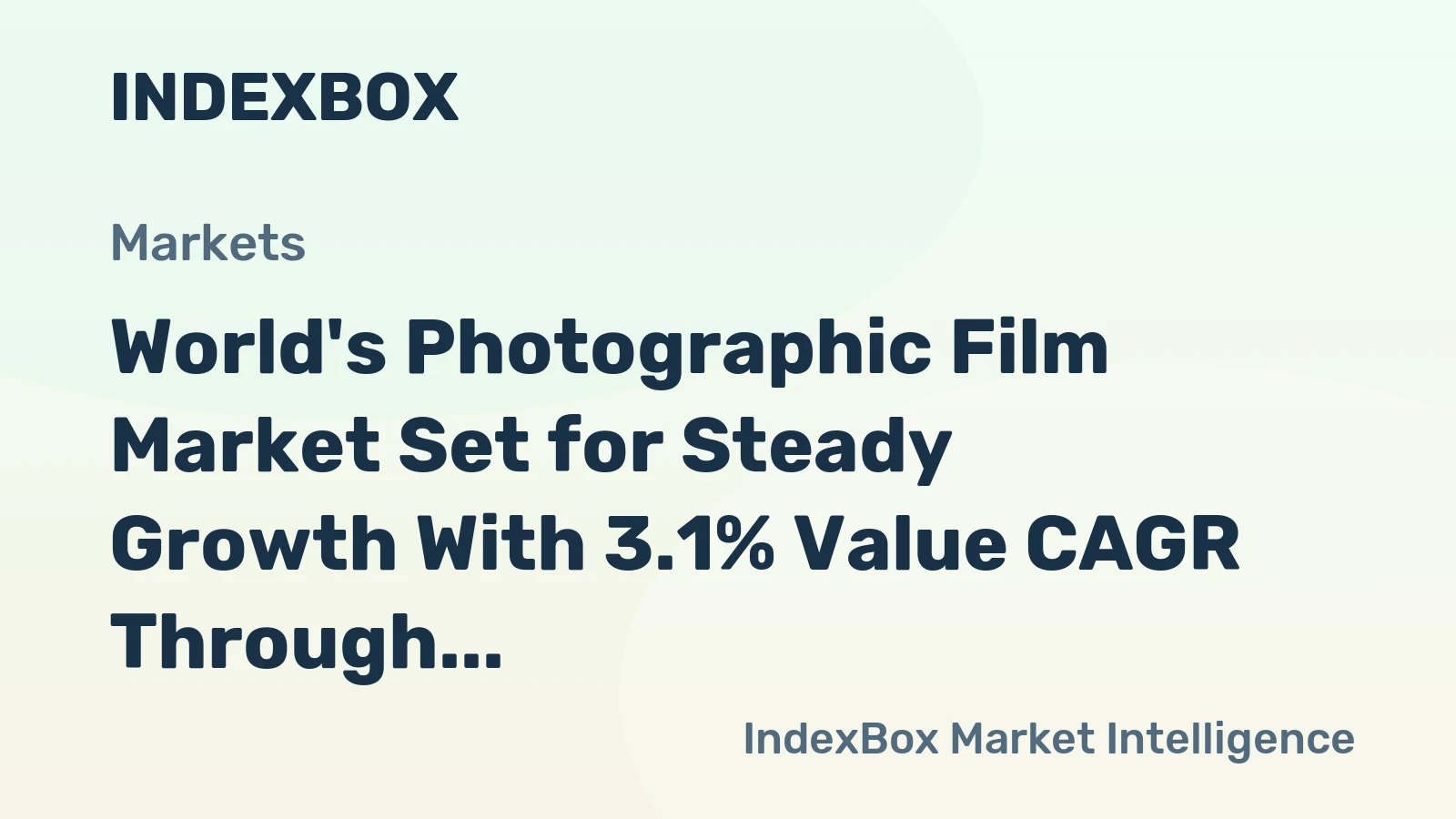 World's Photographic Film Market Set for Steady Growth With 3.1% Value CAGR Through 2035