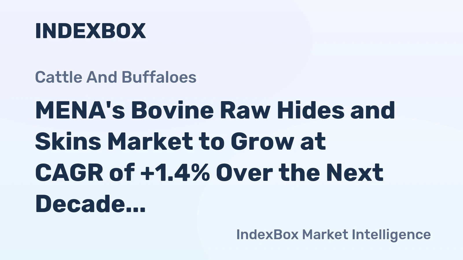 MENA's Bovine Raw Hides and Skins Market to Grow at CAGR of +1.4% Over the Next Decade
