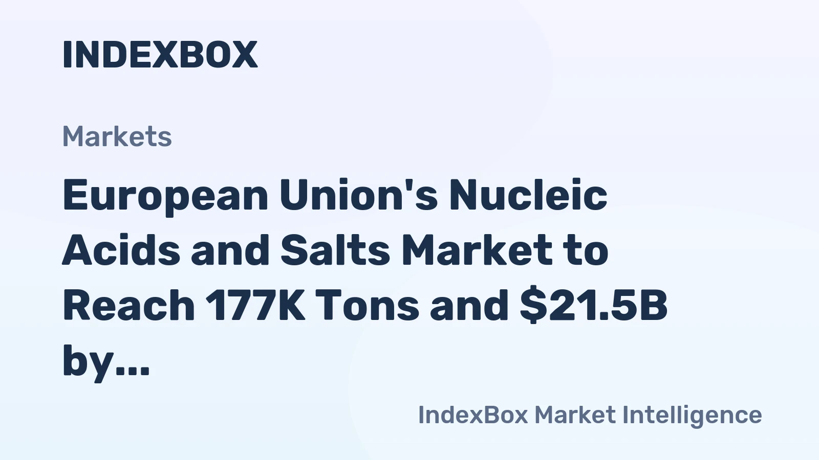 European Union's Nucleic Acids and Salts Market to Reach 177K Tons and $21.5B by 2035