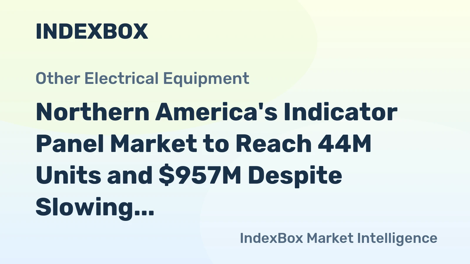 Northern America's Indicator Panel Market to Reach 44M Units and $957M Despite Slowing Growth