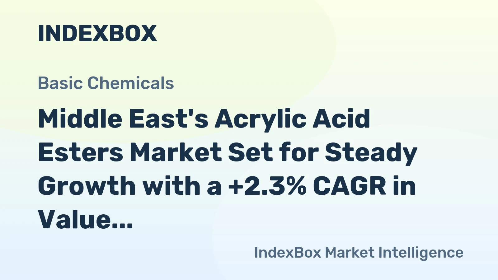 Middle East's Acrylic Acid Esters Market Set for Steady Growth with a +2.3% CAGR in Value