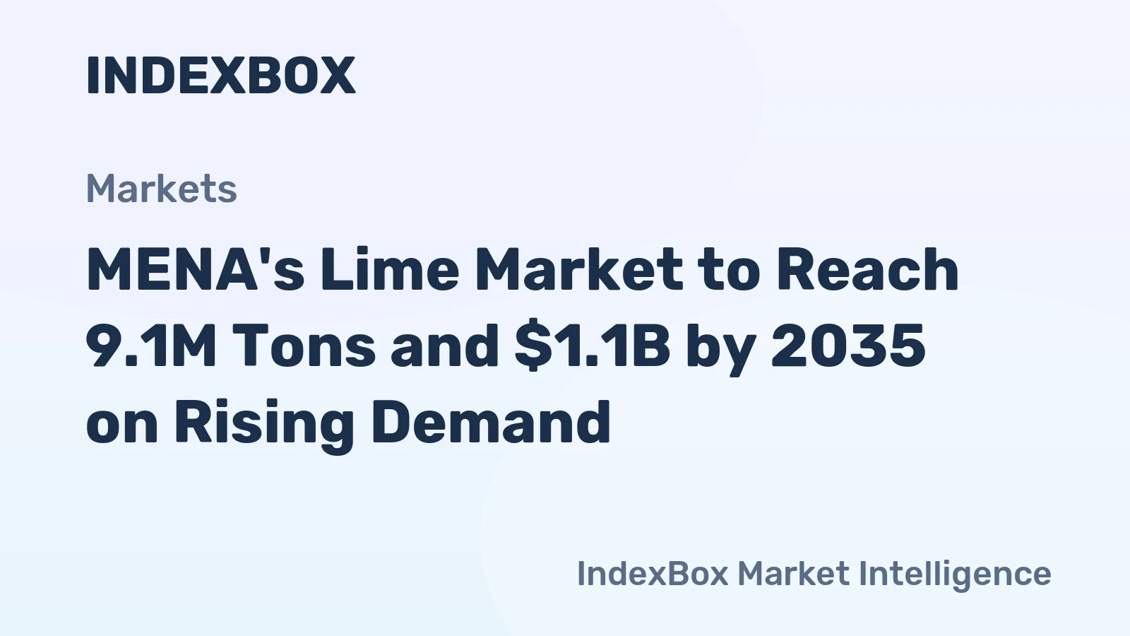 MENA's Lime Market to Reach 9.1M Tons and $1.1B by 2035 on Rising Demand