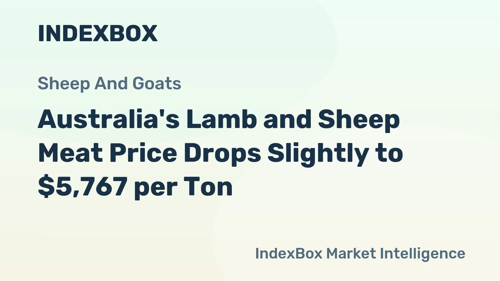 Australia's Lamb and Sheep Meat Price Drops Slightly to $5,767 per Ton