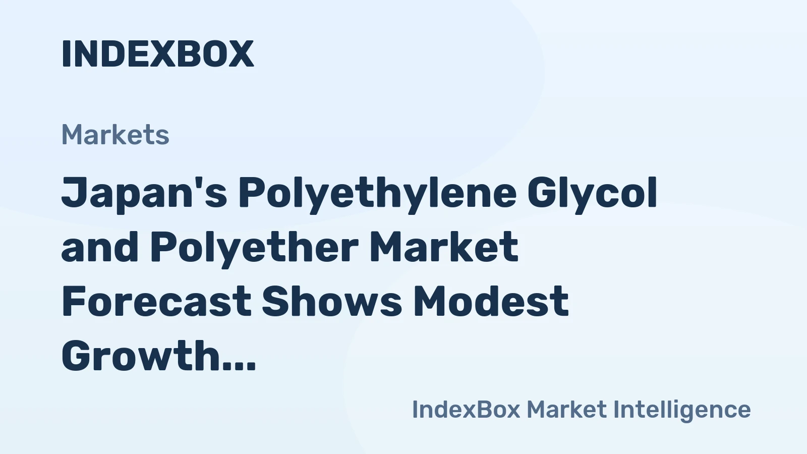 Japan's Polyethylene Glycol and Polyether Market Forecast Shows Modest Growth With 1.4% CAGR Through 2035