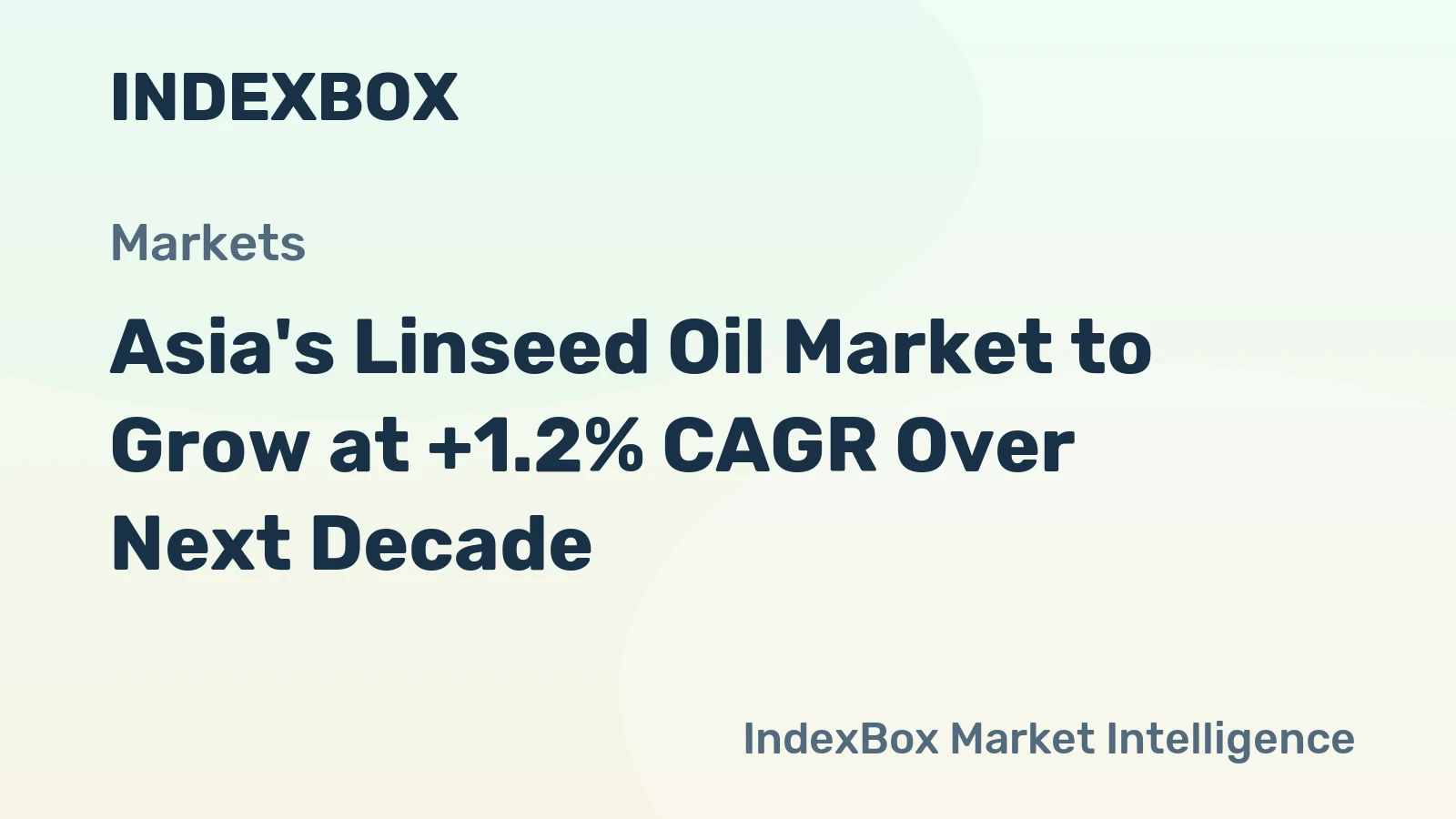 Asia's Linseed Oil Market to Grow at +1.2% CAGR Over Next Decade
