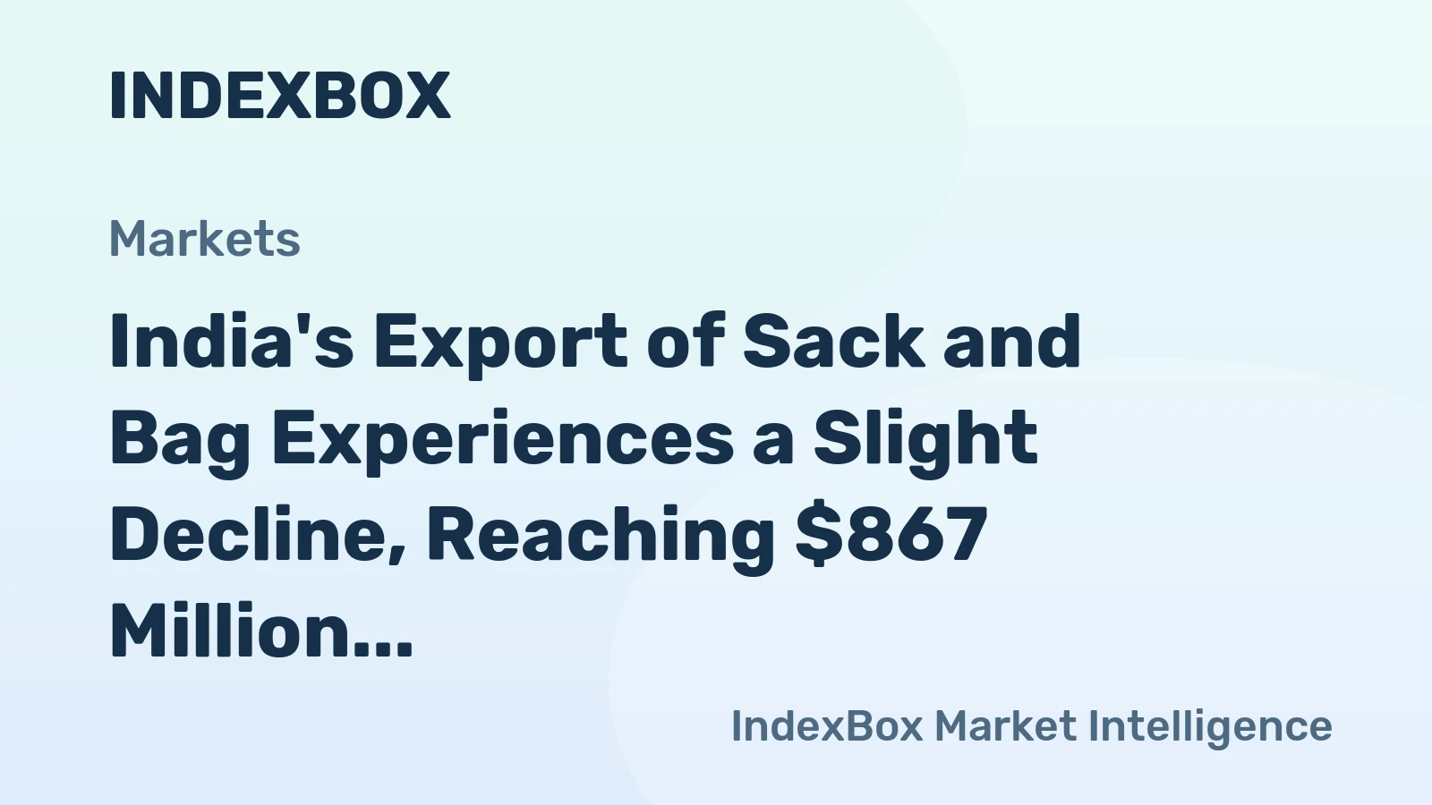 India's Export of Sack and Bag Experiences a Slight Decline, Reaching $867 Million in 2024