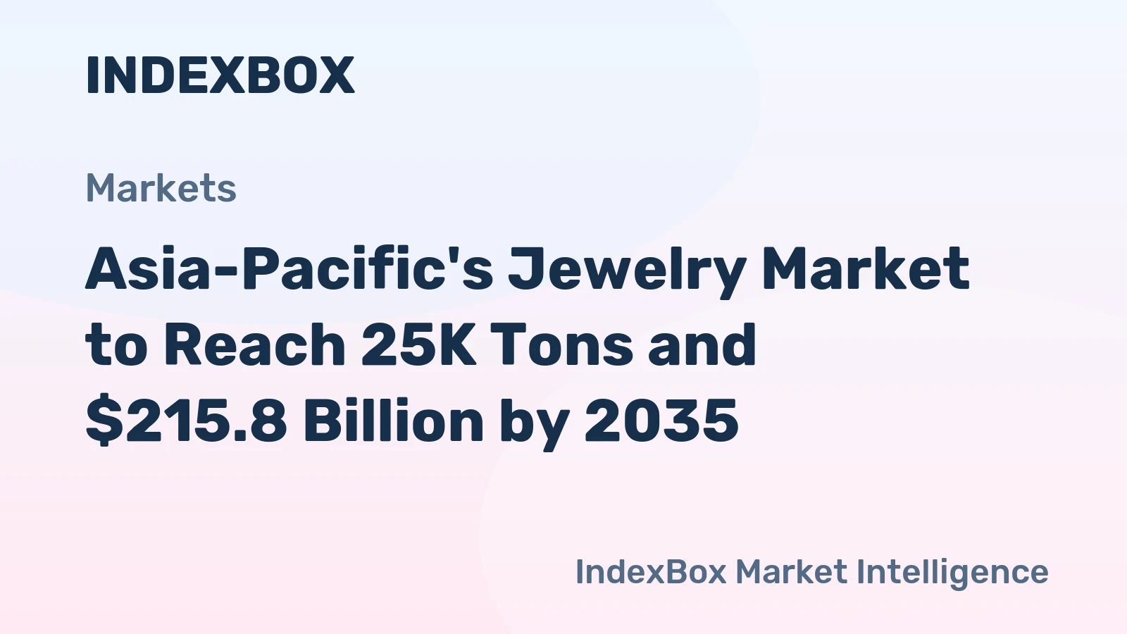 Asia-Pacific's Jewelry Market to Reach 25K Tons and $215.8 Billion by 2035
