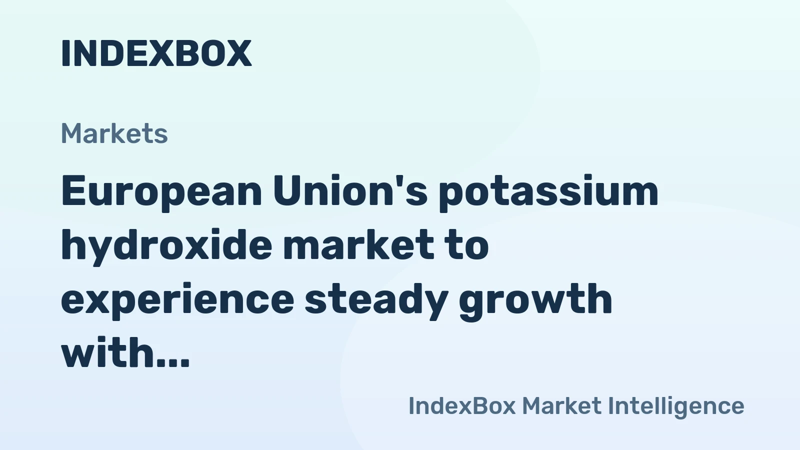 European Union's potassium hydroxide market to experience steady growth with CAGR of +0.8% over the next decade