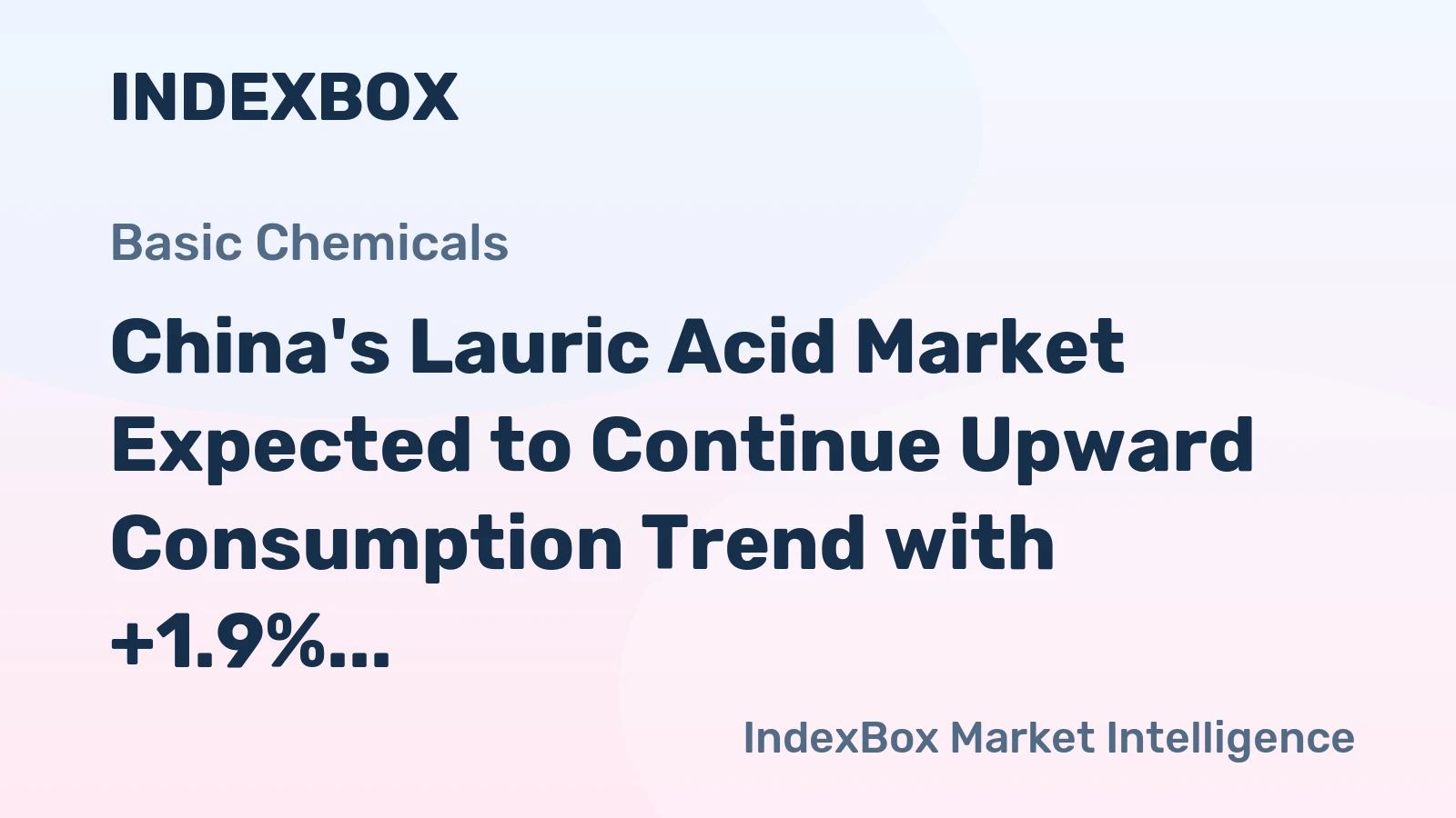 China's Lauric Acid Market Expected to Continue Upward Consumption Trend with +1.9% CAGR