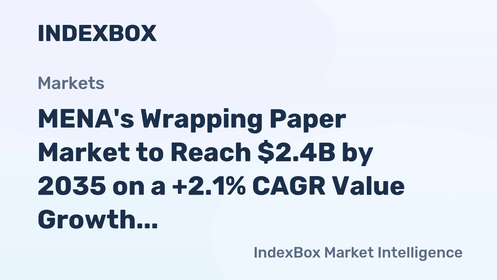 MENA's Wrapping Paper Market to Reach $2.4B by 2035 on a +2.1% CAGR Value Growth Trajectory