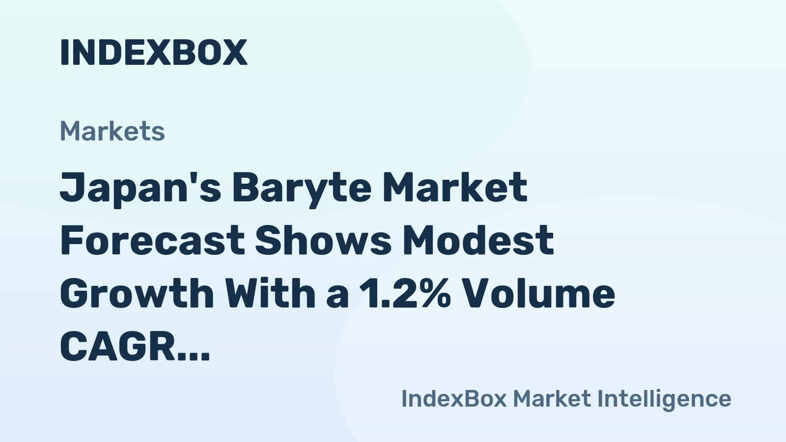 Japan's Baryte Market Forecast Shows Modest Growth With a 1.2% Volume CAGR