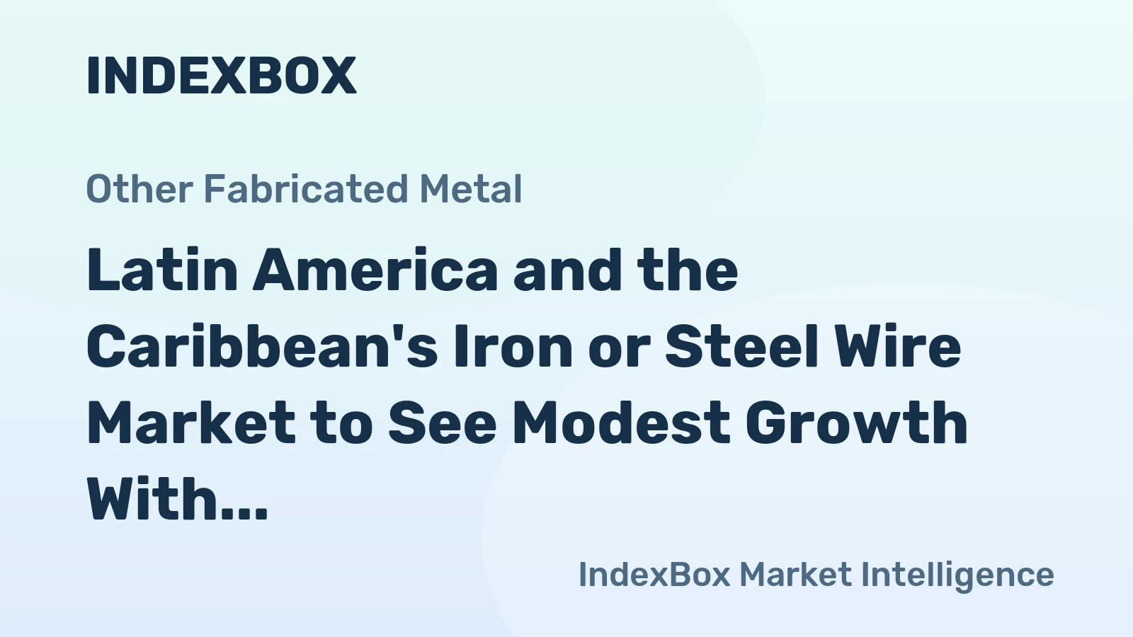 Latin America and the Caribbean's Iron or Steel Wire Market to See Modest Growth With +0.8% Volume CAGR Through 2035
